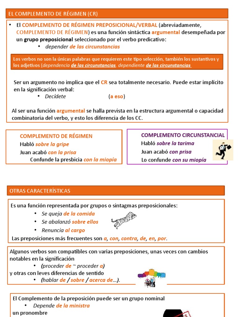 Complemento de Régimen Preposicional/Verbal Argumental | PDF | Verbo | Mecánica del lenguaje