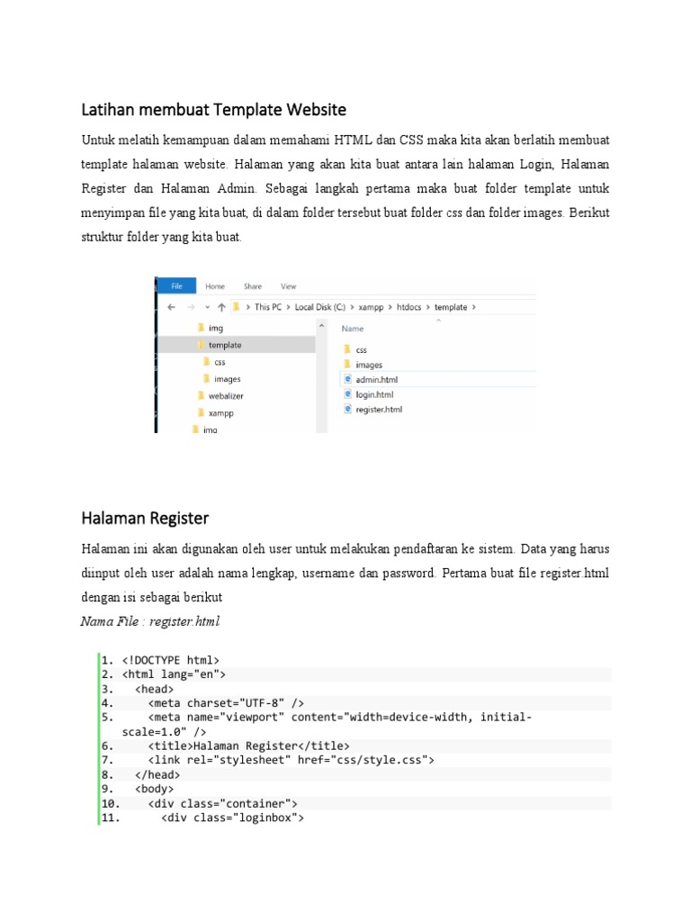 Latihan Membuat Template Website | PDF