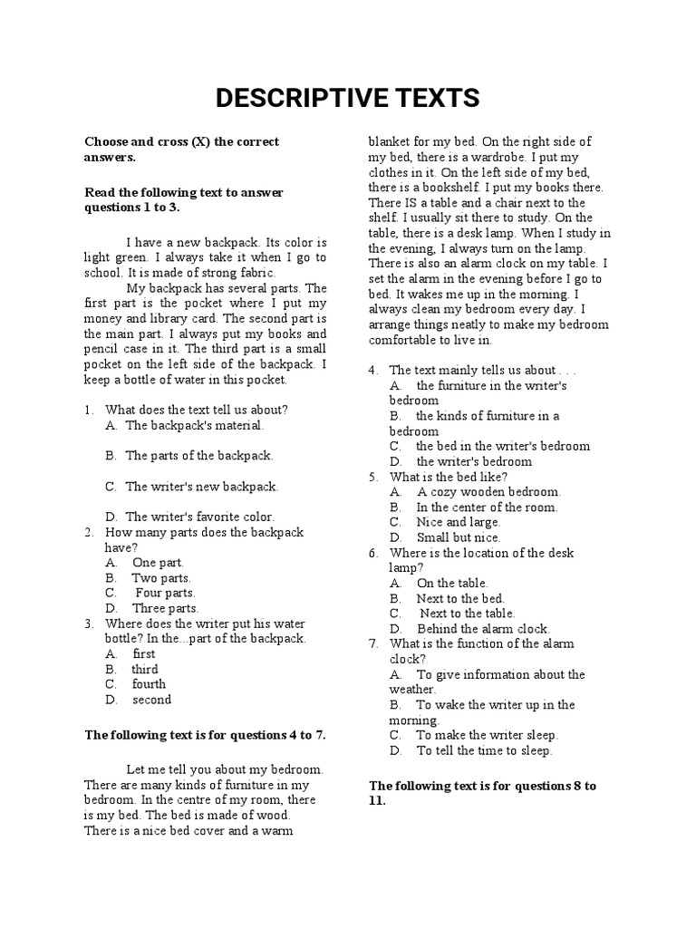 Soal Descriptive Text | Download Free PDF | Bedroom | Observatory Soal Descriptive Text | Download Free PDF | Bedroom | Observatory