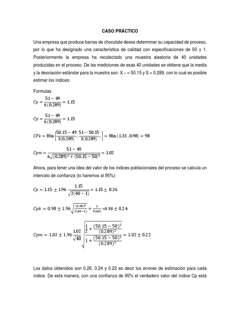 Caso Practico CP y CPK | PDF