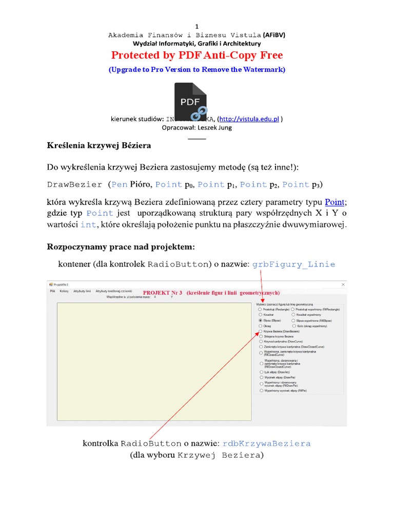 Krzywa Beziera Wykład 16 01 2023 Anti | PDF