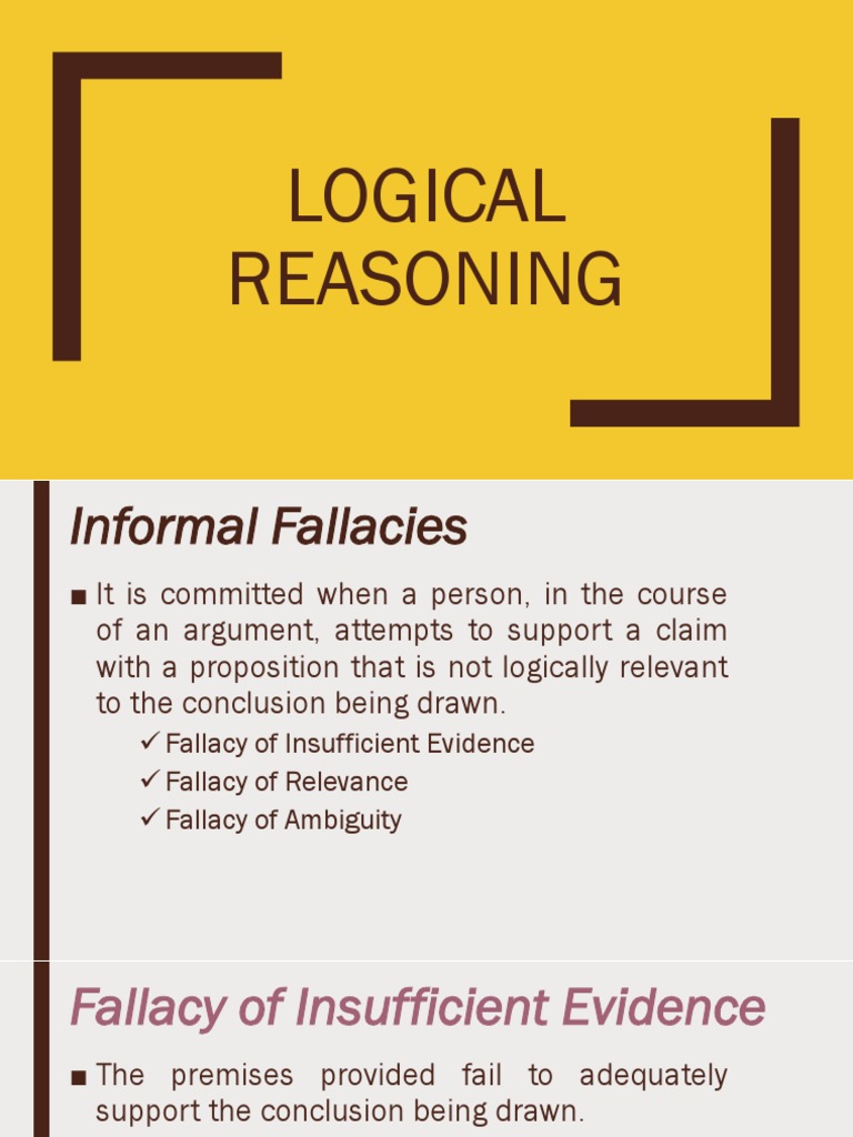 Logical Reasoning Philo Pdf Fallacy Philosophical Methodology 