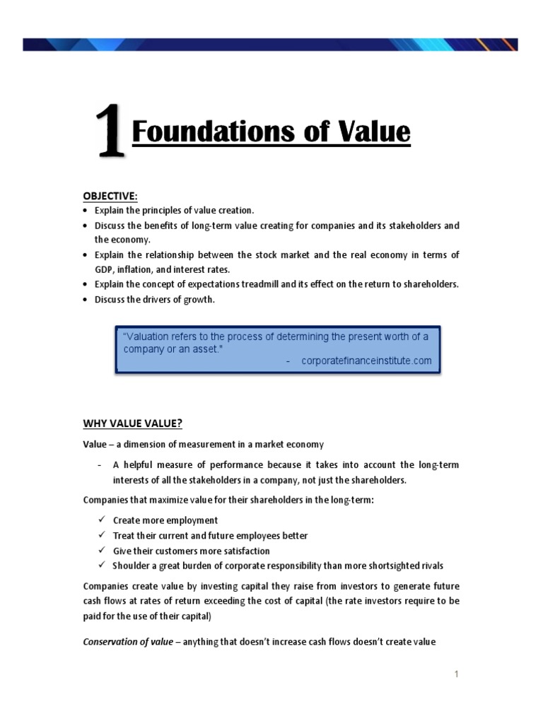 Chapter 1 Valuation Concepts Methods - Module | PDF | Investing | Cost ...
