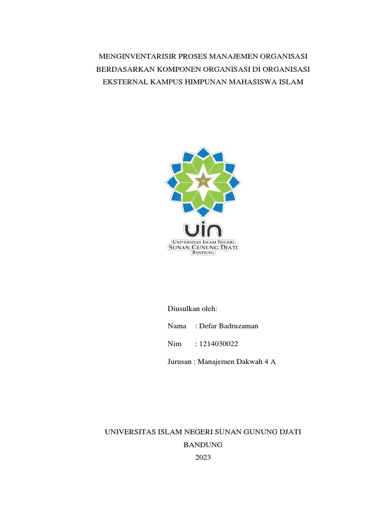 Proses Manajemen HMI 4 Defar Badruzaman TPO 1214030022 | PDF