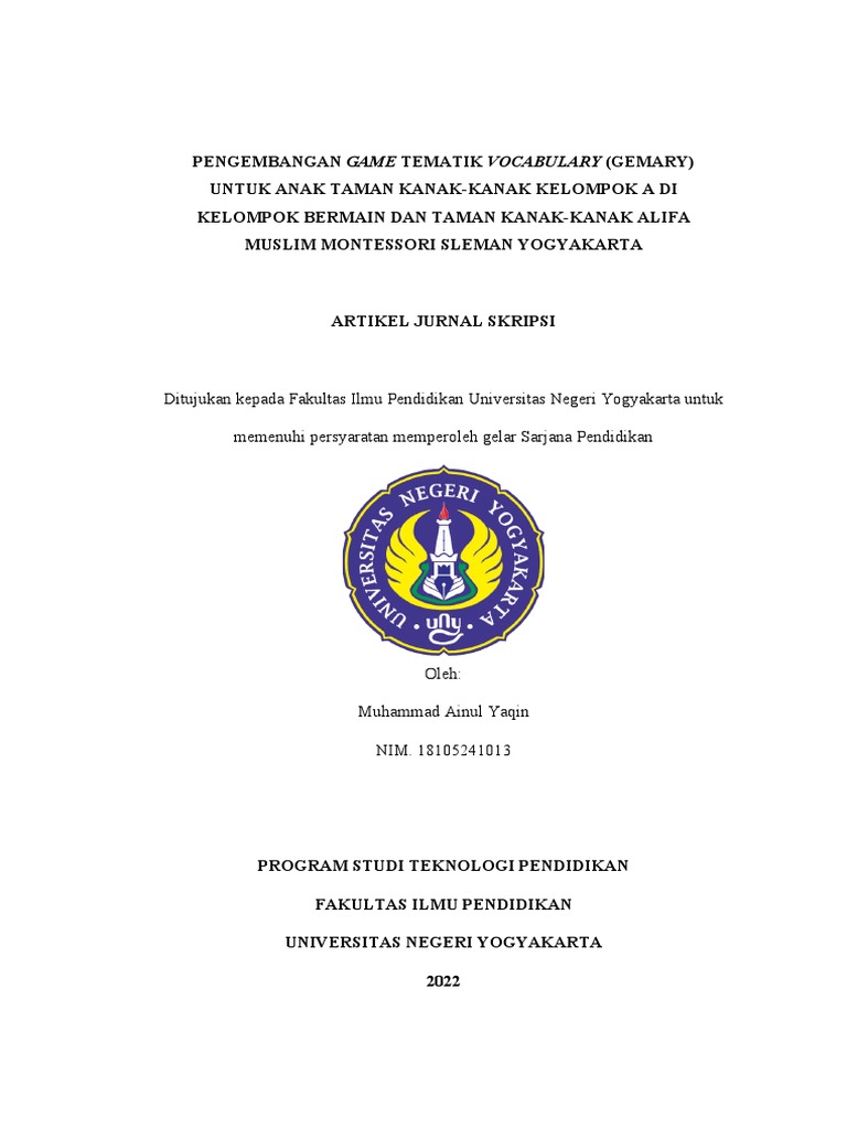 JURNAL - Muhammad Ainul Yaqin - 18105241013 | PDF