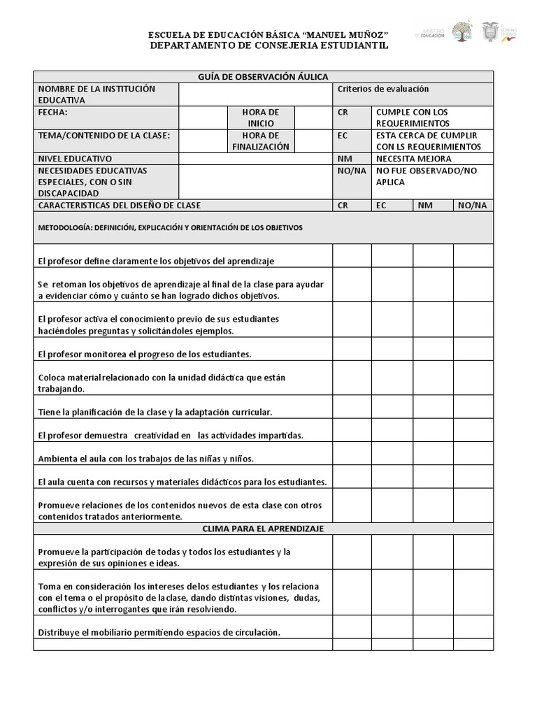 Observación Áulica | PDF | Aprendizaje | Maestros