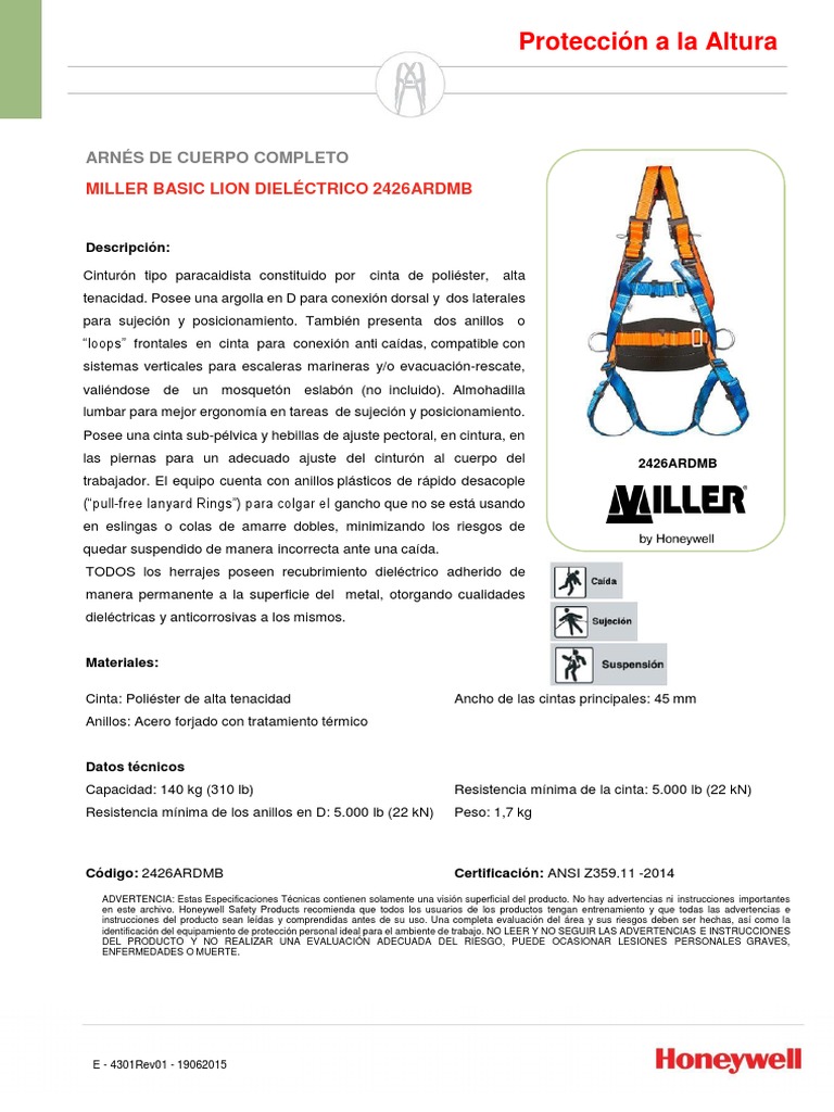 Arnes de Cuerpo Completo Miller | PDF | Sector secundario de la ...