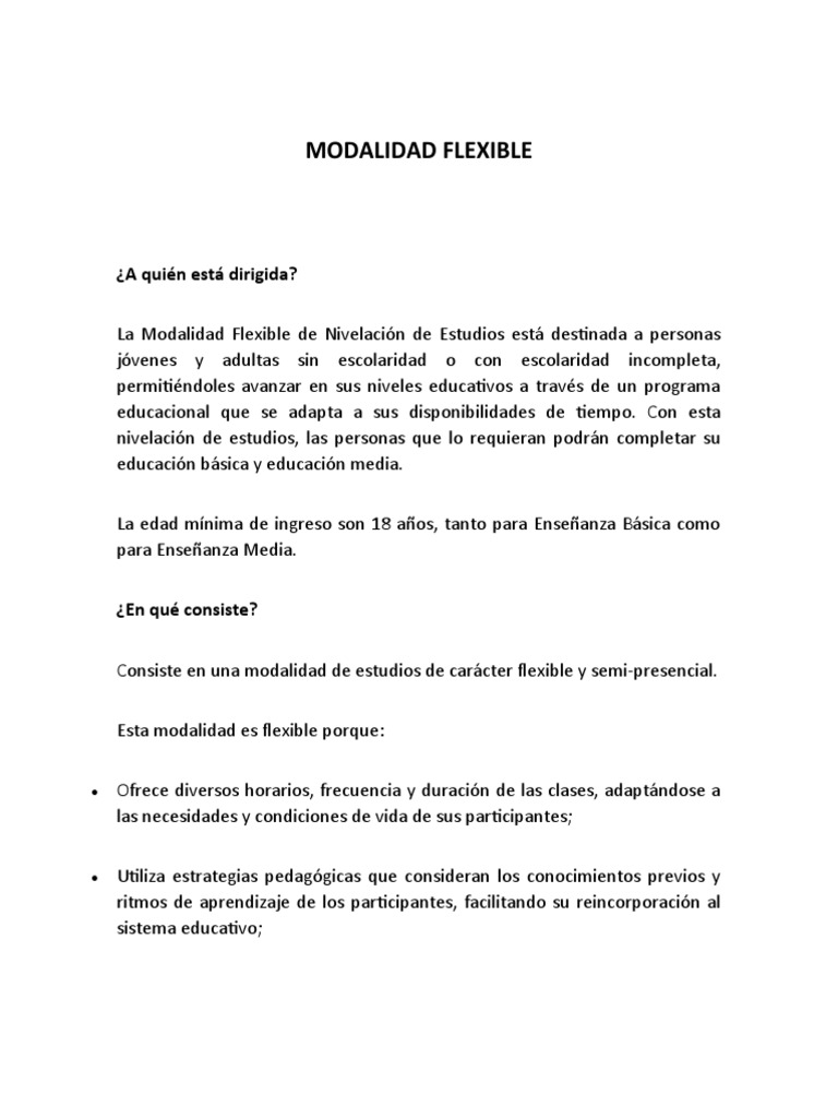 Modalidad Flexible | PDF