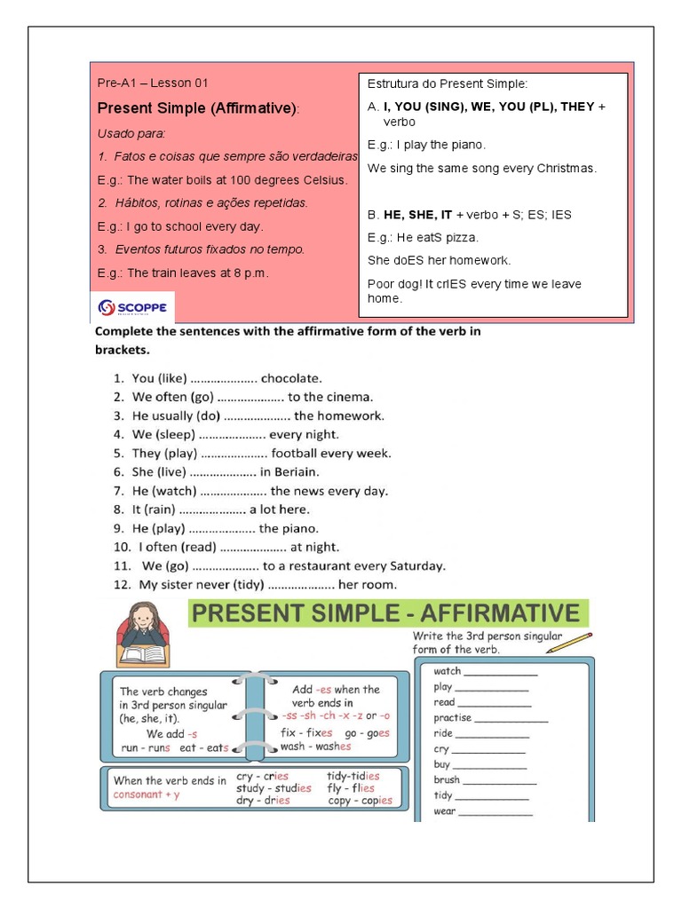 Lesson 01 Present Simple Aff | PDF