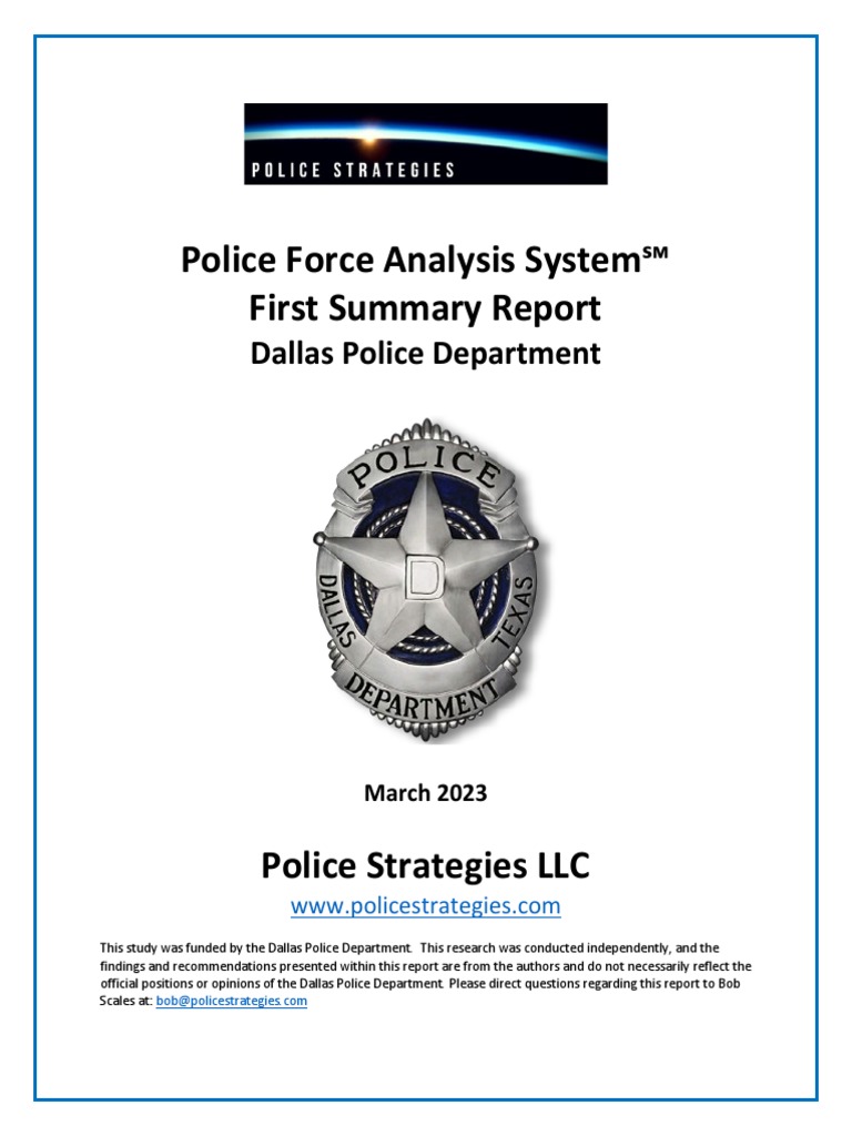 Use of Force Report - Dallas PD - March 2023 - Final | PDF | Police ...