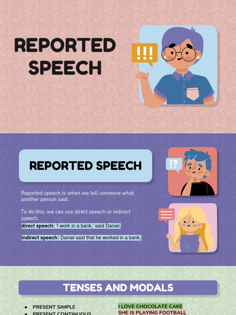 Reported Speech Statements And Questions Download Free Pdf Semantic Units Linguistic