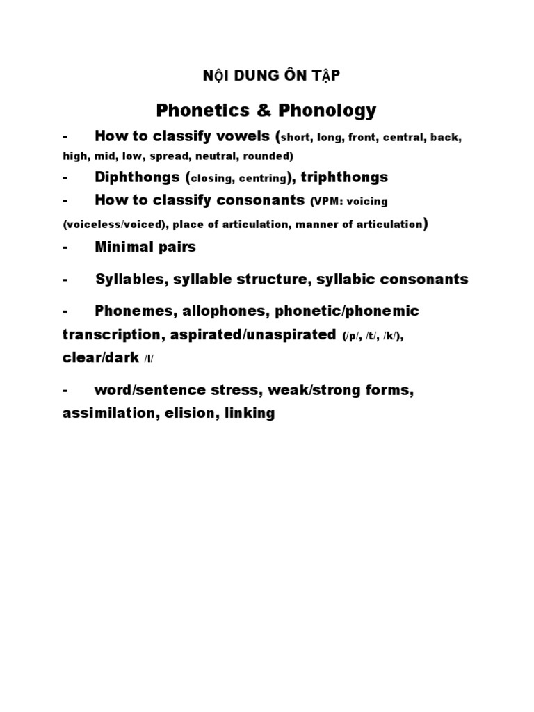 Phonetics and Phonology Study Guide | PDF | Language Arts & Discipline ...