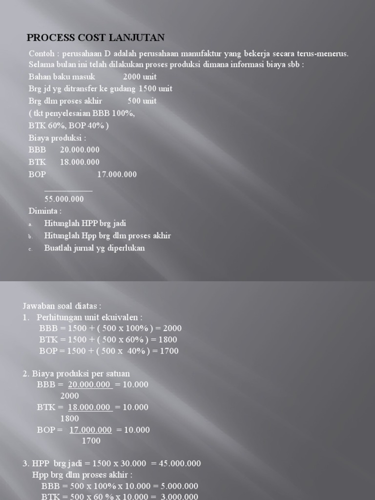 Process Cost Lanjutan | PDF