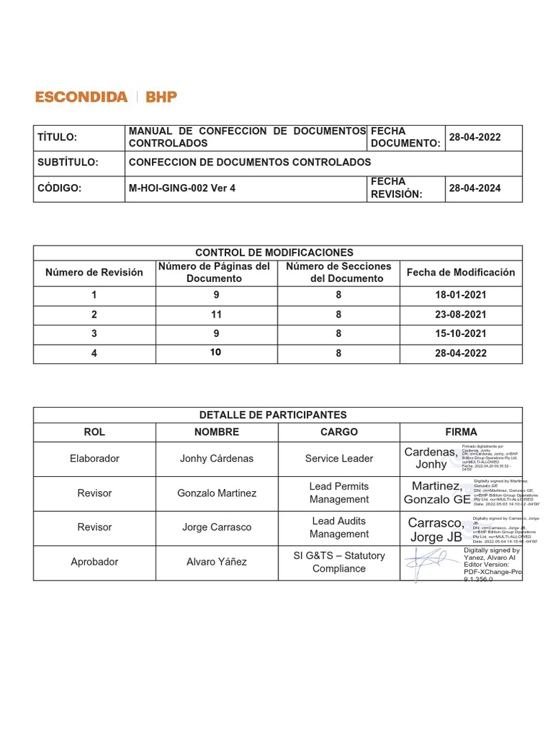 Manual de Confeccion de Documentos Controlados | PDF