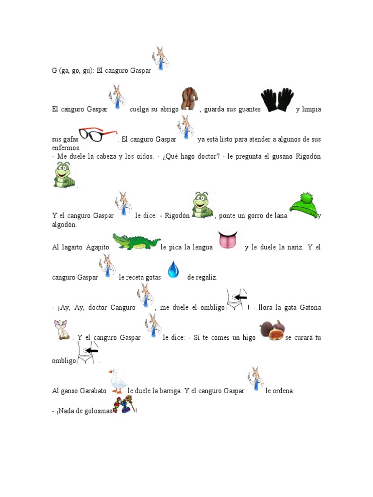 Cuento Del Fonema G | PDF