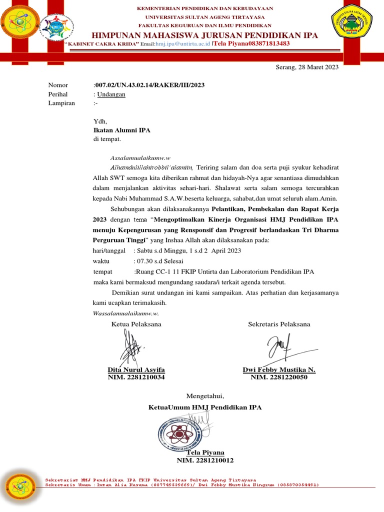 SURAT UNDANGAN IKA | PDF