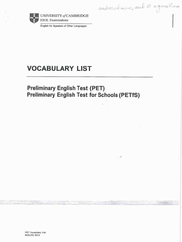 Vocabulario Inglés B1 Pdf