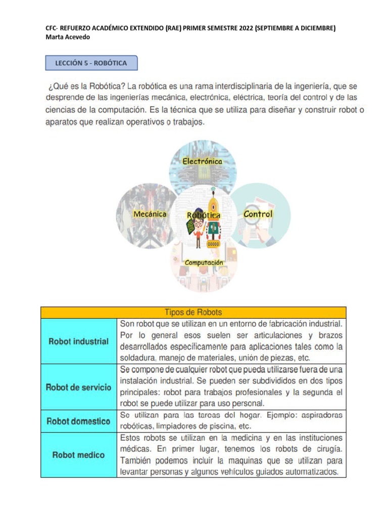 Tarea 5 - Robot | PDF