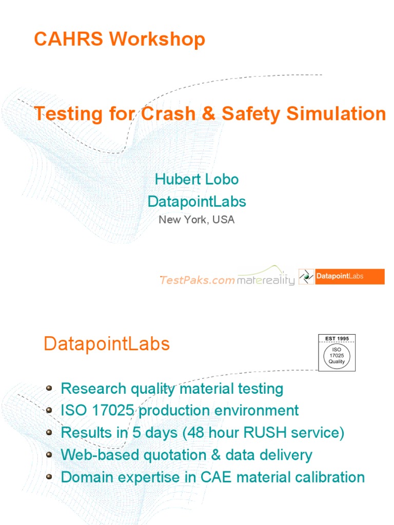 Testing For Crash & Safety Simulation | PDF | Deformation (Engineering ...