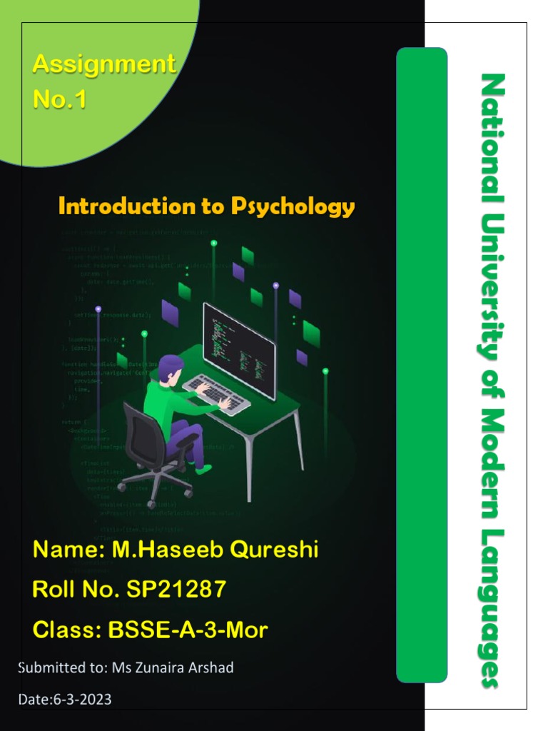 Introduction To Psychology: Assignment No.1 | PDF | Cognitive ...