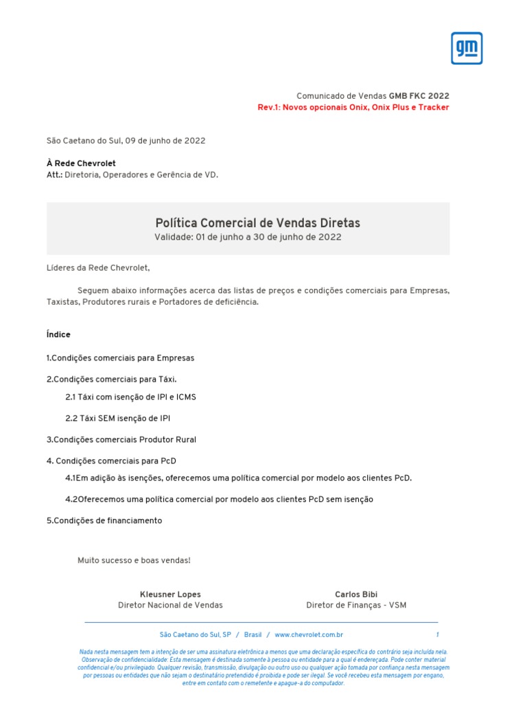 GMB FKC - 2022 - Política Comercial de Vendas Diretas - Junho 2022 ...