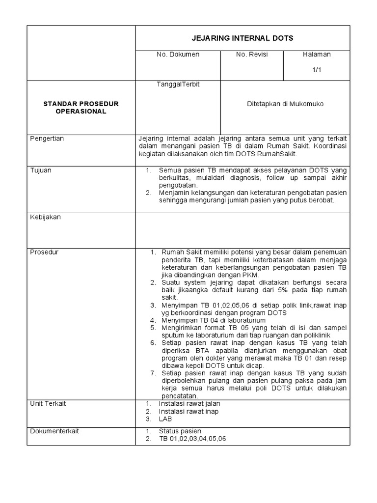Sop Jejaring Internal Dots | PDF