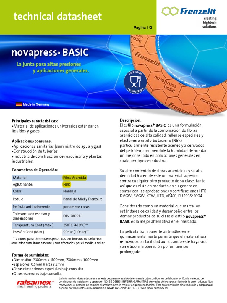 Novapress Basic Frenzelit | PDF | Gases | Química