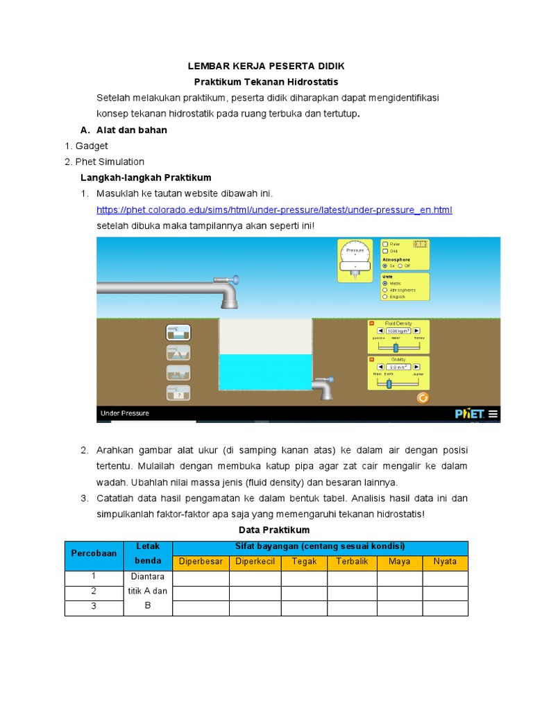 LKPD-tekanan Hidrostatis | PDF