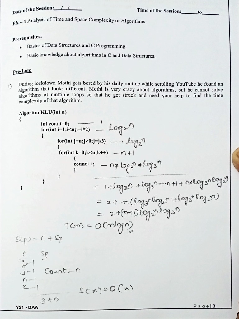 Daa Workbook | PDF | Algorithms | Computational Complexity Theory