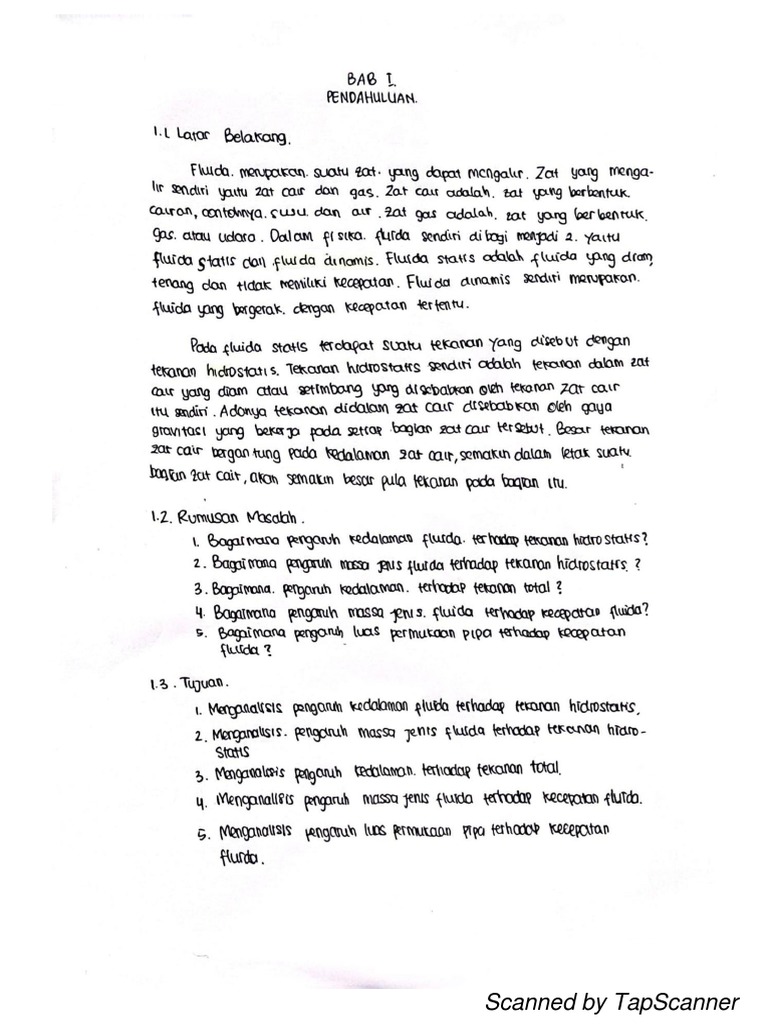 Bab 123 Praktikum Fluida | PDF