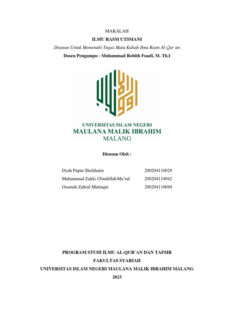 Kel 1 Ilmu Rasm | PDF | Agama & Spiritualitas
