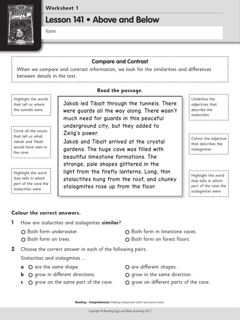 Activity Sheet Comprehension Year 5 Lesson 141 | PDF | Language Arts ...