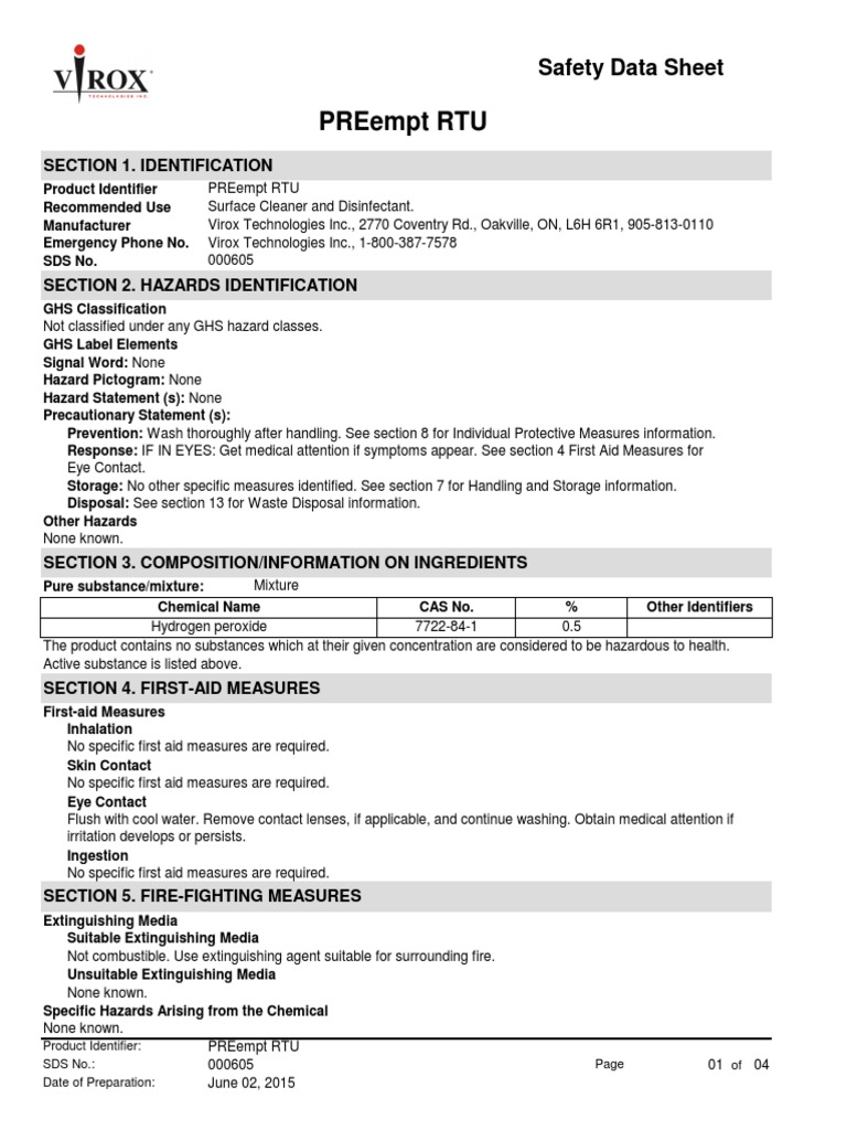 PREempt RTU SDS | PDF