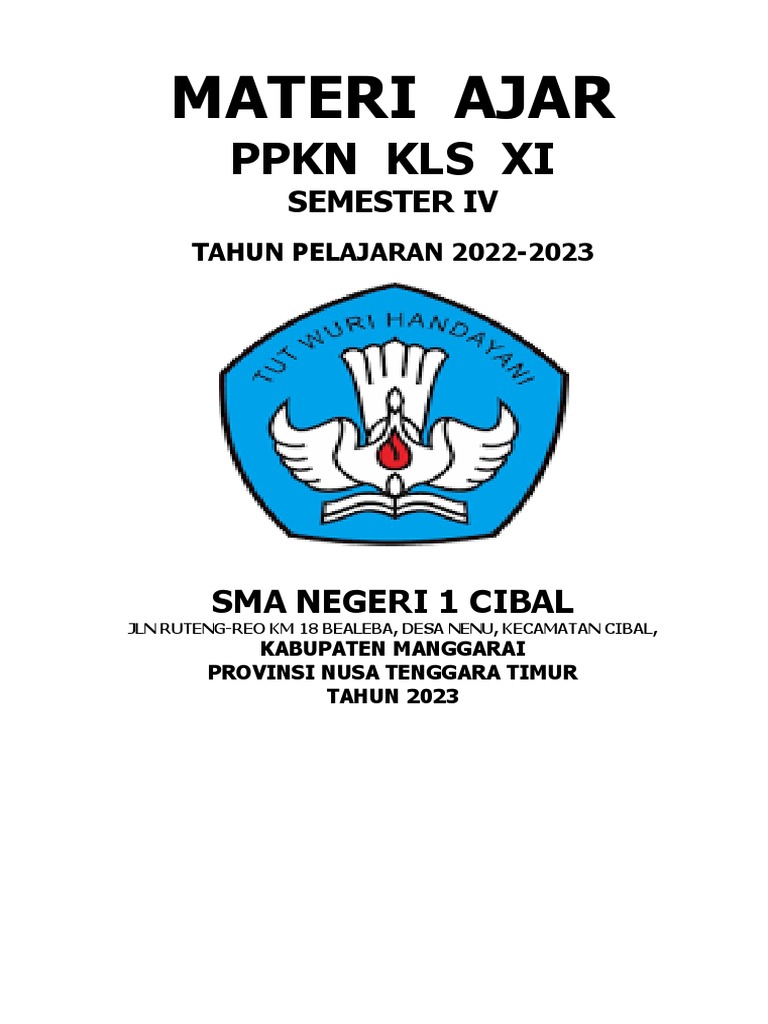 Materi Ajar: PPKN Kls Xi | PDF