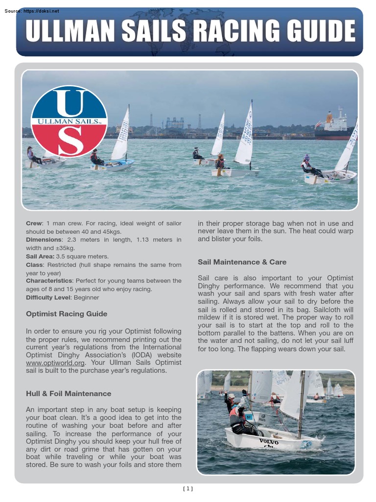 Optimist Dinghy Rigging Guide | PDF | Sail | Water Transport