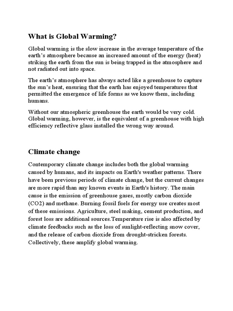 What Is Global Warming | Download Free PDF | Climate Change ...