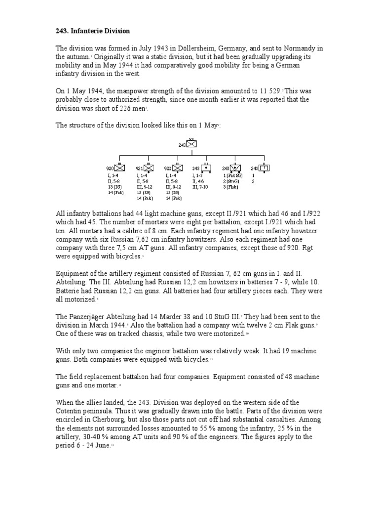 Overview of 243rd Infantry Division | PDF | Division (Military) | Regiment