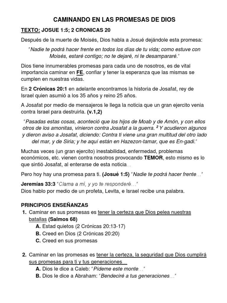 Caminando en Las Promesas de Dios - Pr. David Medina | PDF | Moisés ...