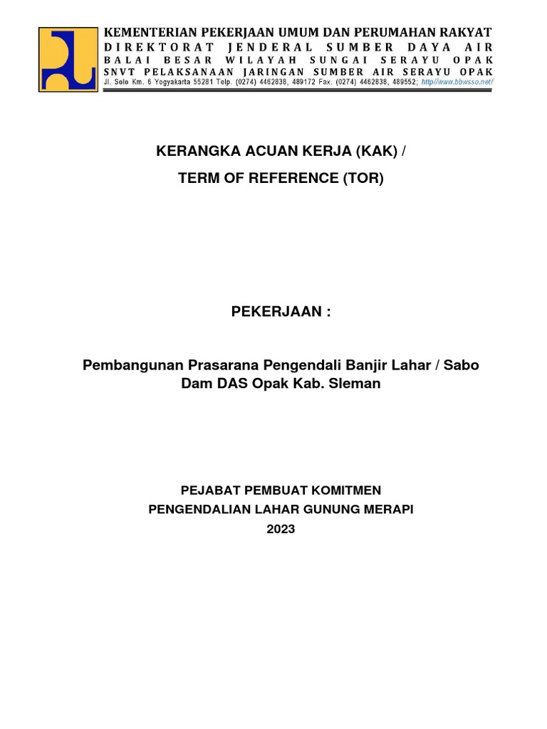 KAK Pembangunan Opak PPK Final OK | PDF