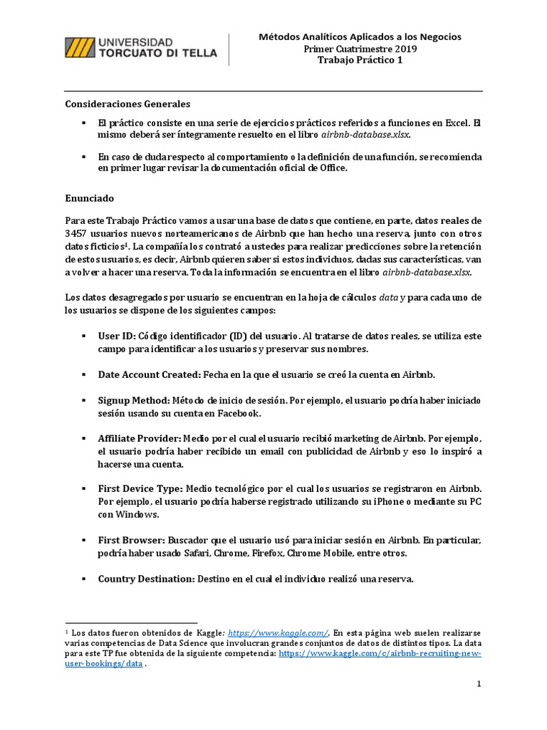 TP01 Enunciado | PDF | Hoja de cálculo | Microsoft Excel