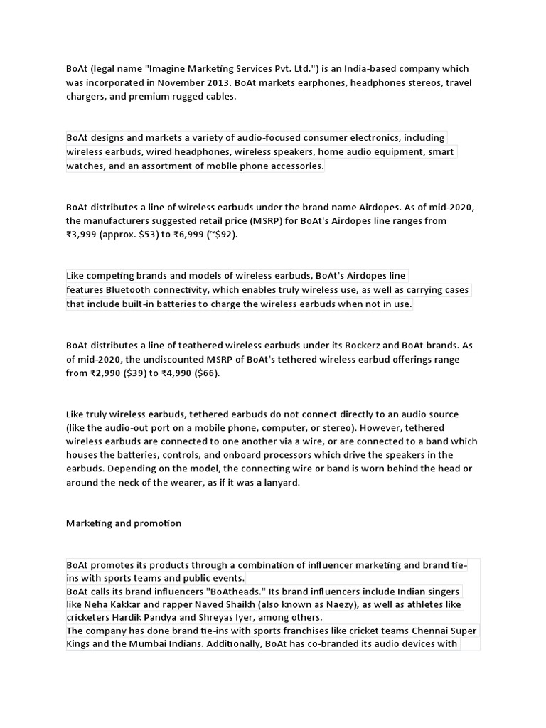 Boat Assignment | PDF | Headphones | Wireless