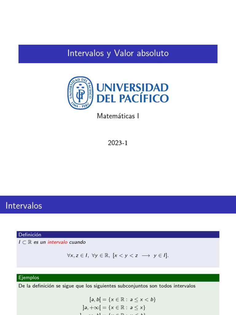 Intervalos y Valor Absoluto: Logotipo Institucional | PDF | Intervalo (Matemáticas) | Geometría