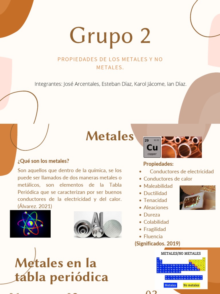 Propiedades de Metales y No Metales | PDF | Química Física | Naturaleza
