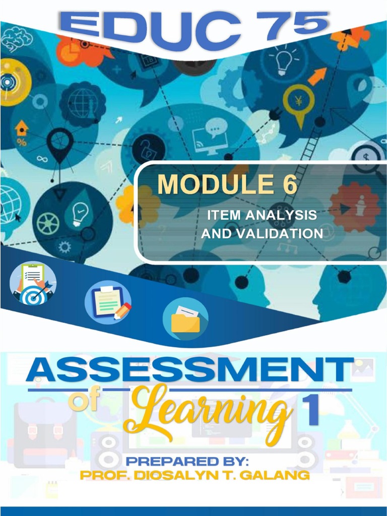 EDUC 75 Module 6 Item Analysis and Validation For Students | PDF | Validity (Statistics ...
