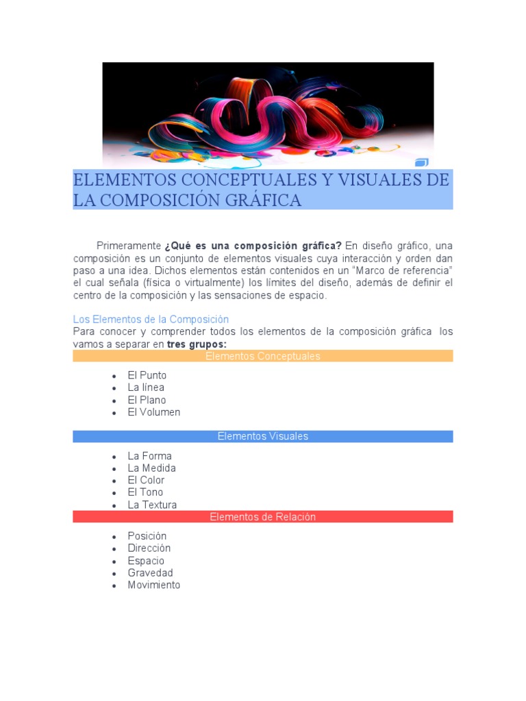 Elementos Conceptuales y Visuales de La Composición Gráfica | PDF
