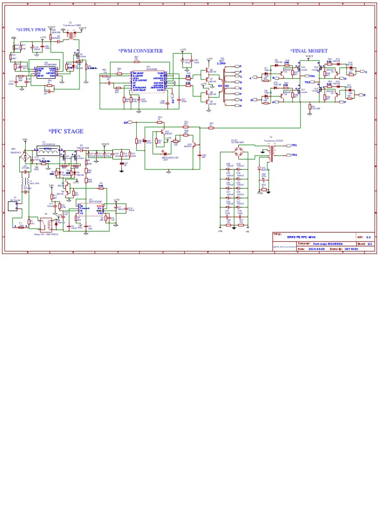 SMPS Full Bridge PFC Schematic | PDF