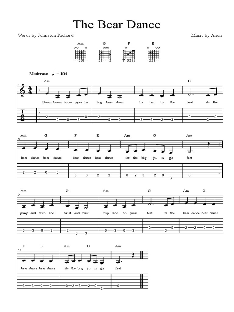 Grade 1 - The Bear Dance | PDF