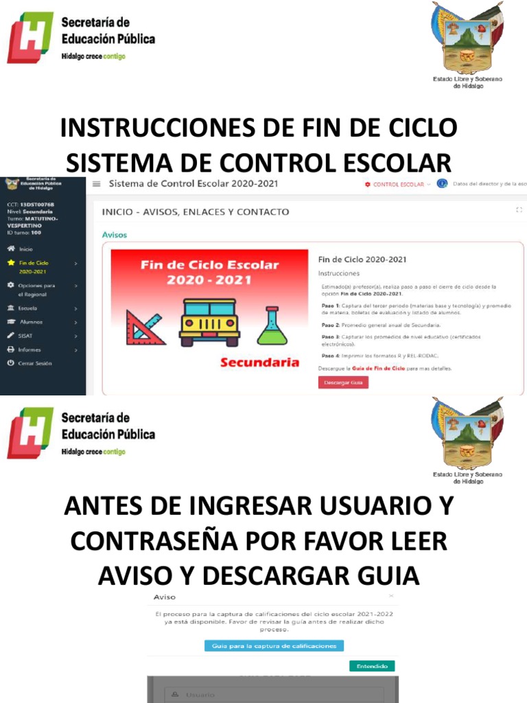 Instrucciones para Fin de Ciclo Escolar | PDF