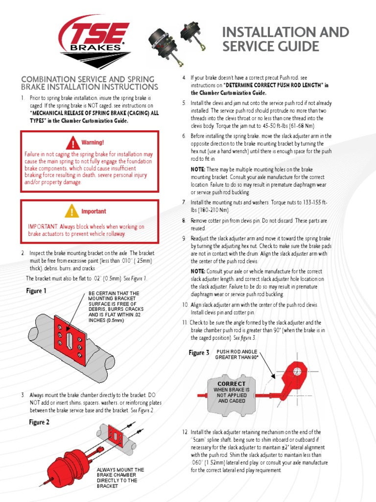 TSE Installation Manual Rev5 | PDF | Nut (Hardware) | Brake