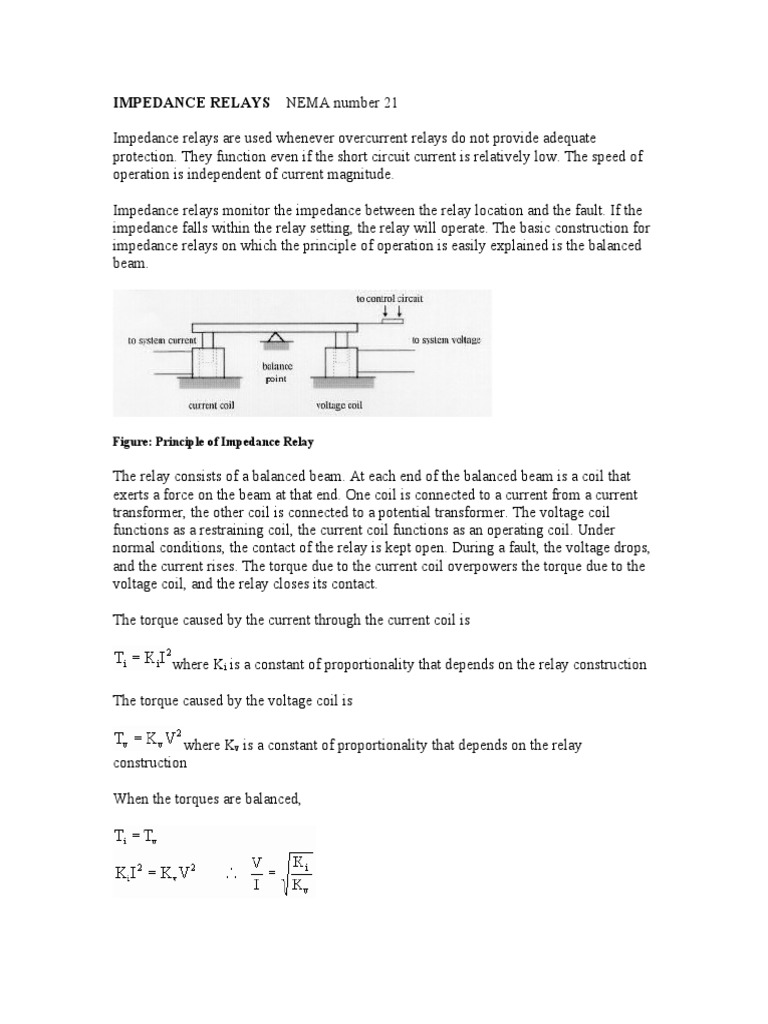 NEMA 21 Impedance Relays Explained | PDF | Electrical Impedance | Relay